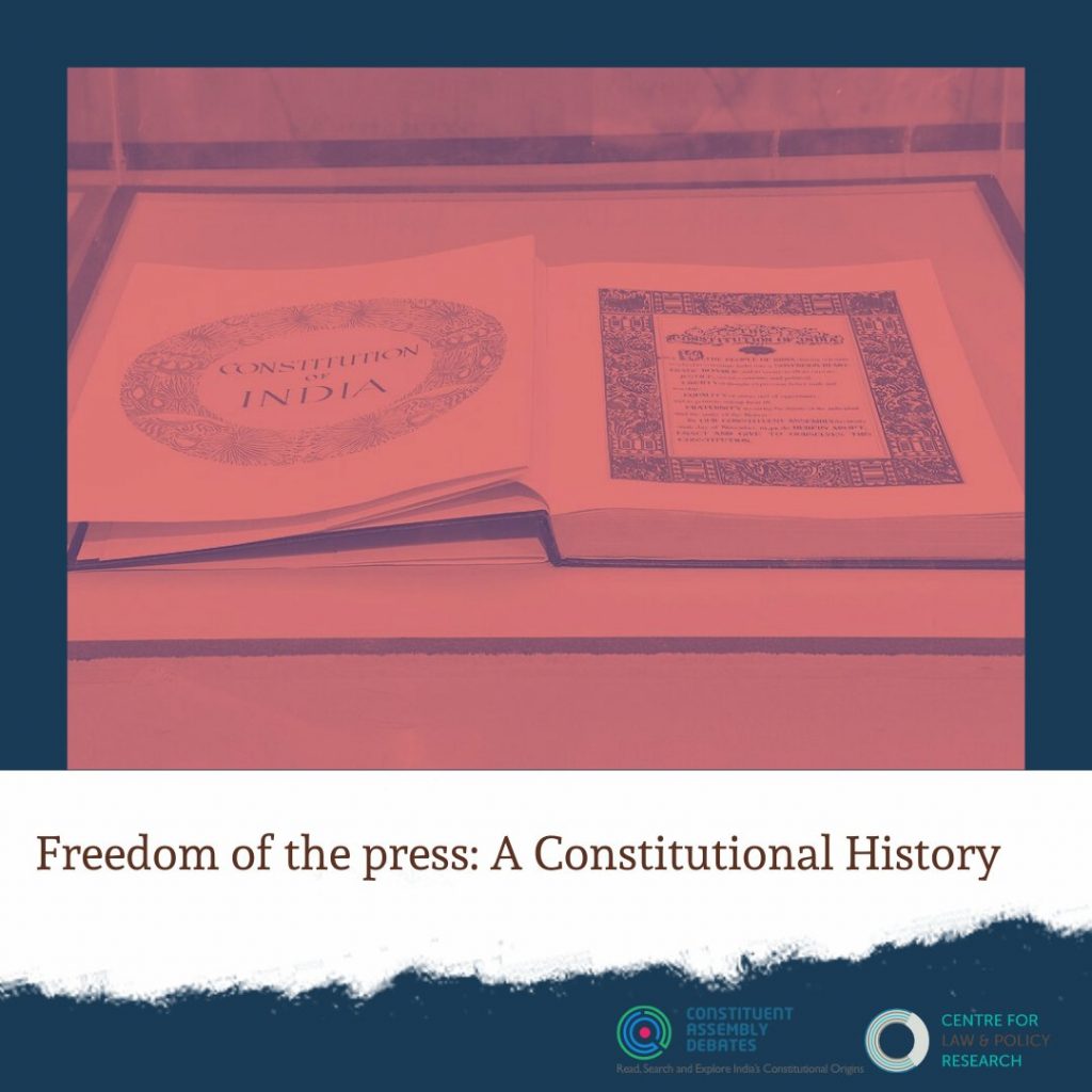 Freedom of the press: A Constitutional History - Centre for Law ...