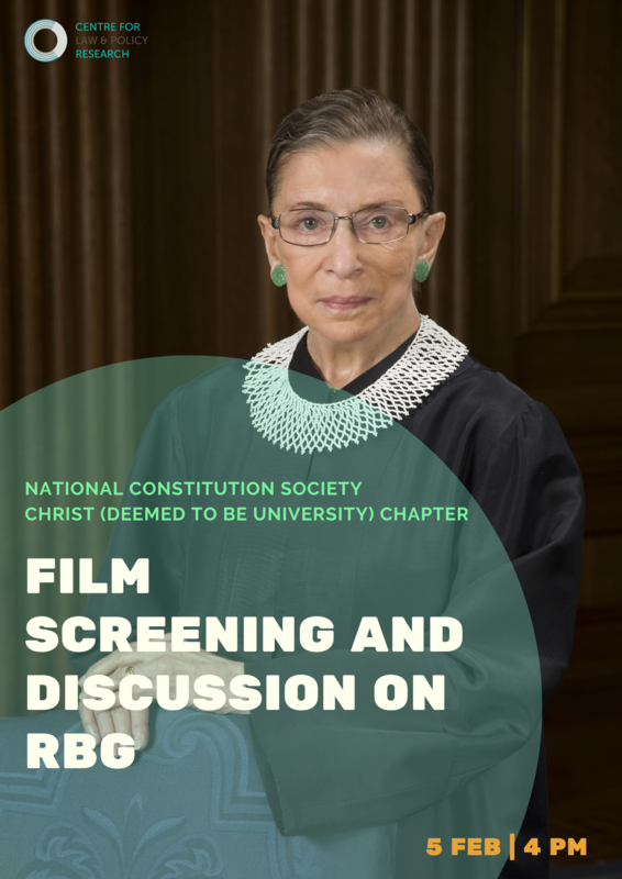 RBG - Film Screening and Discussion - Centre for Law & Policy Research