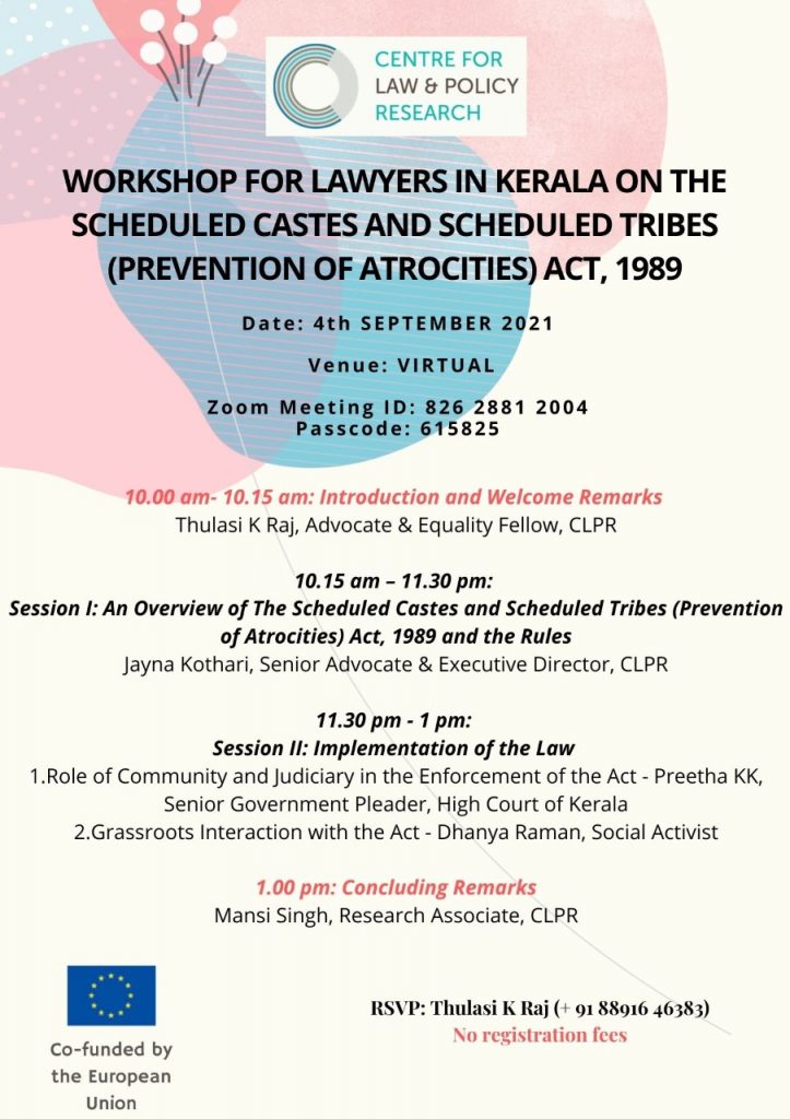 Workshop for Lawyers in Kerala on the SC/ST (Prevention of Atrocities ...